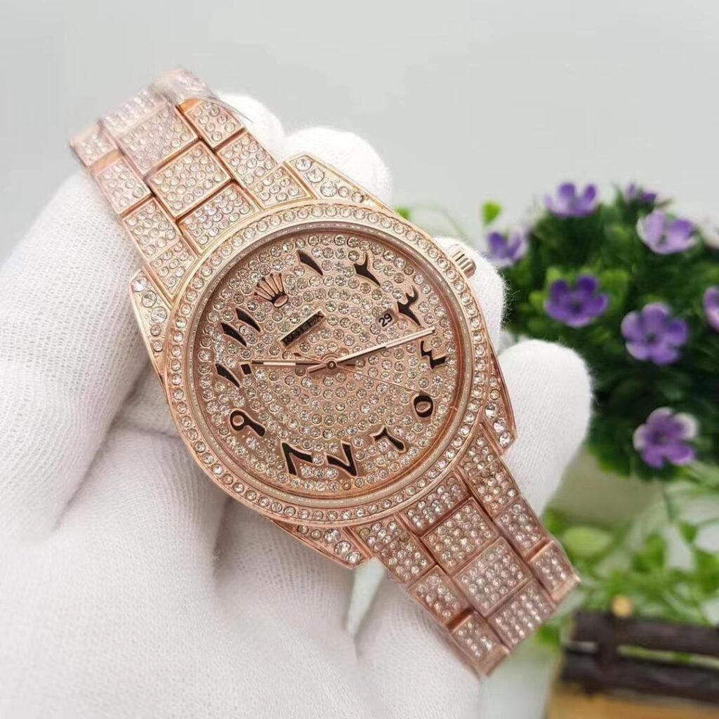 Arabic Full Diamond Watch – SILVER COLLECTION